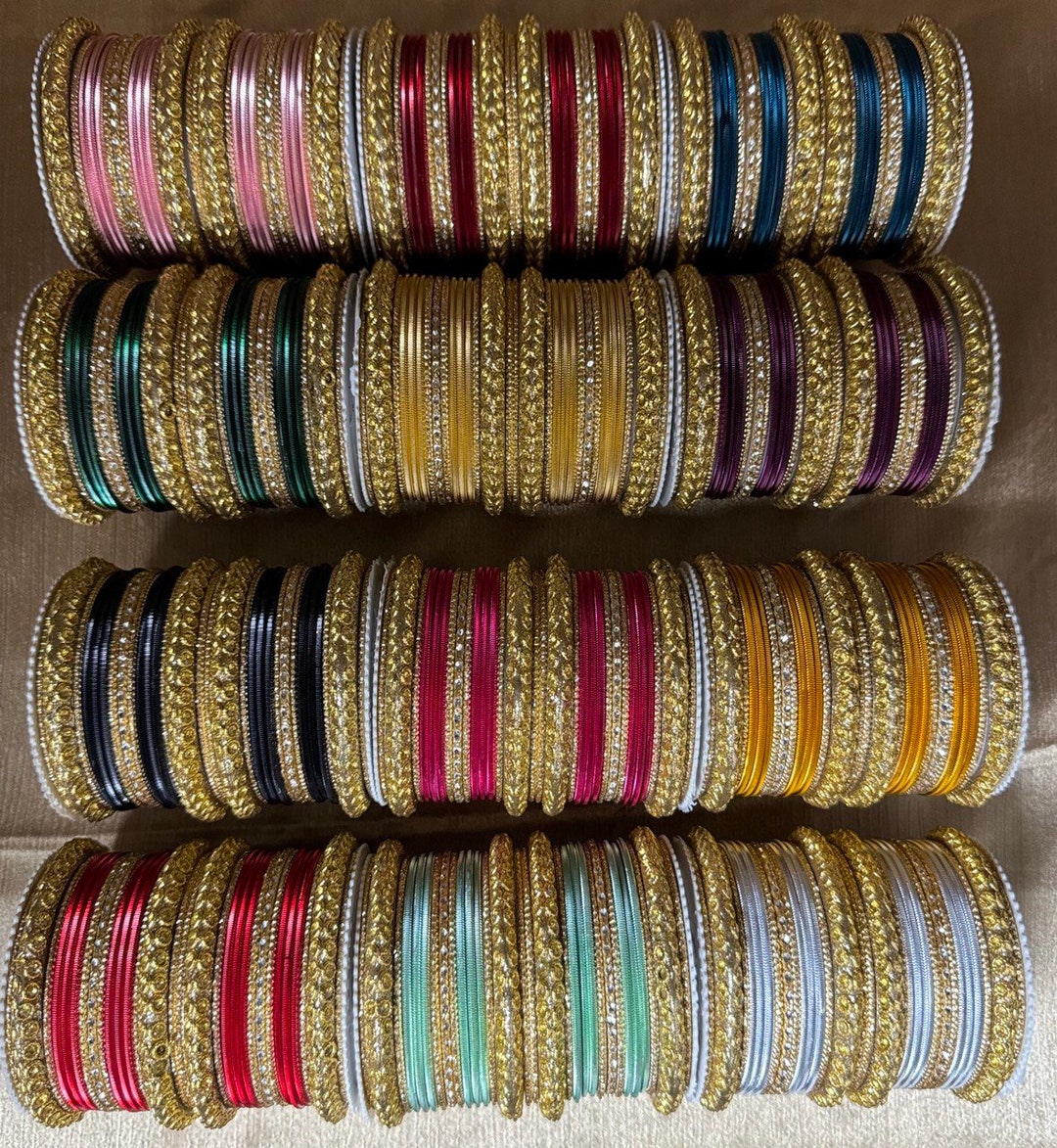 1212 - Golden Finish Kada Metal Bangle Set #1 - Etsy