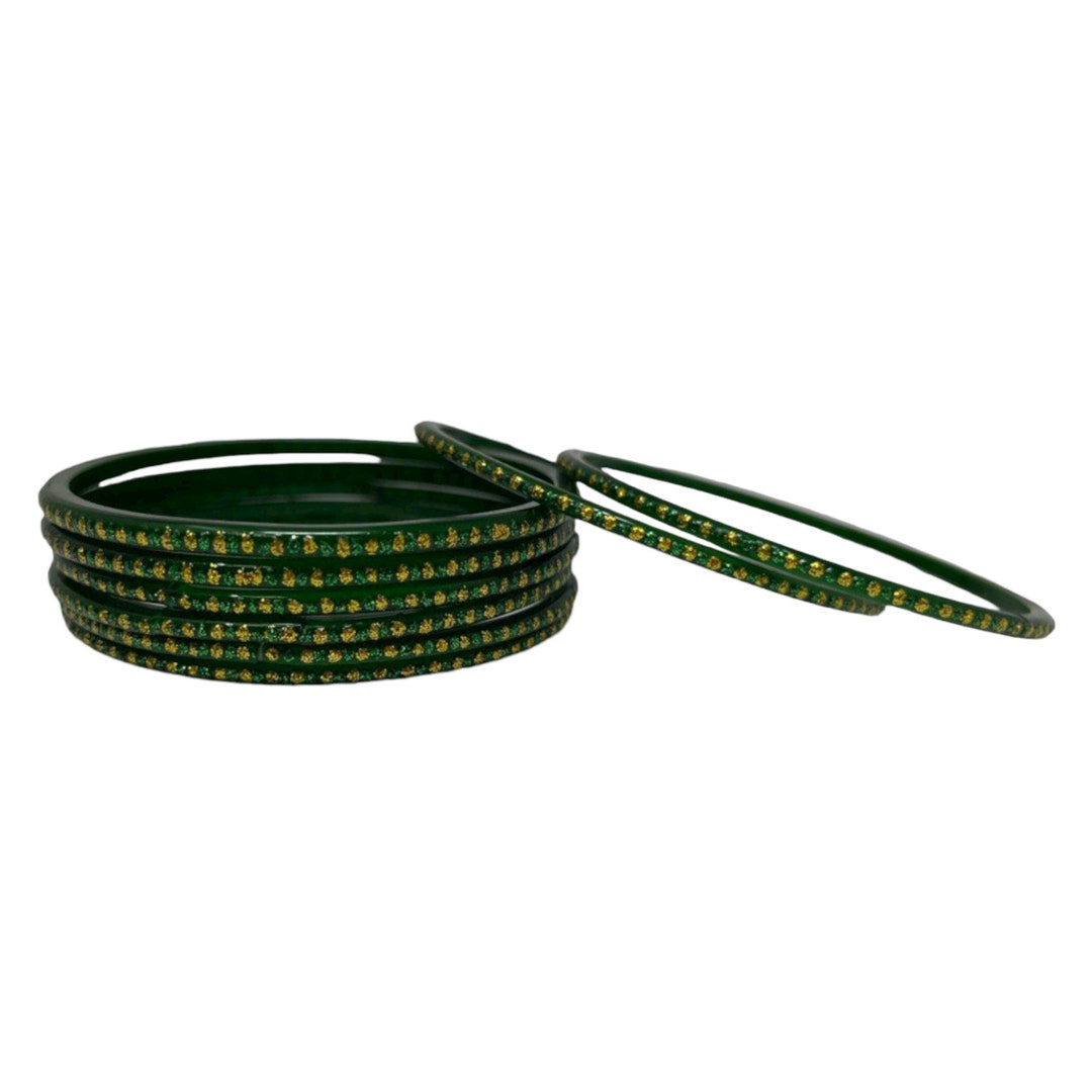Indian Green Glass Bangles Churiyan Chudiyan Set With Hand Work 2.4, 2. ...