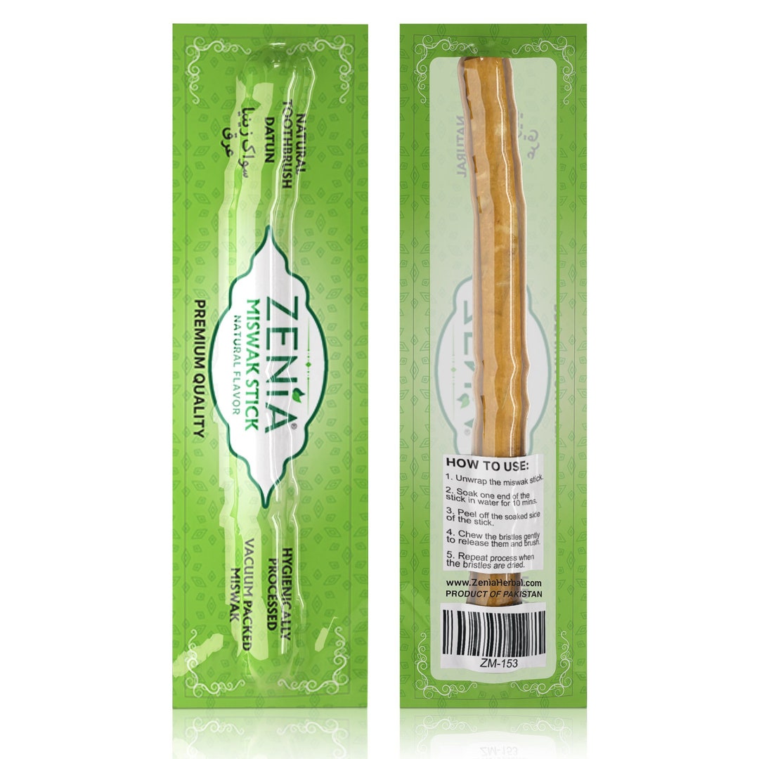 Zenia Sewak Natural Miswak Traditional Toothbrush - Vacuum Sealed ...