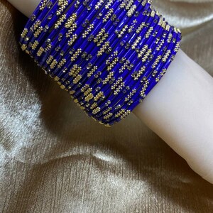 Indian 24 Pcs Royal Blue Metal Bangles Churiyan Set Available in ...