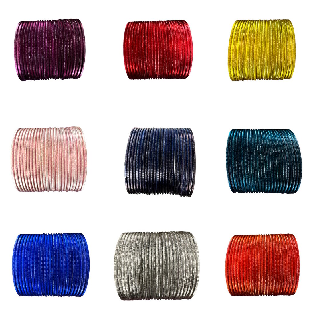 Nayadaur Colorful Metal Bangles for Casual Daily Wear Set of 24 #2 - Etsy