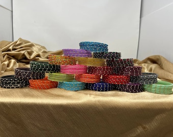 Pack of 12 Indian Glass Bangles Chudiyan Set Available in Different Colors and Sizes Mera Bharat