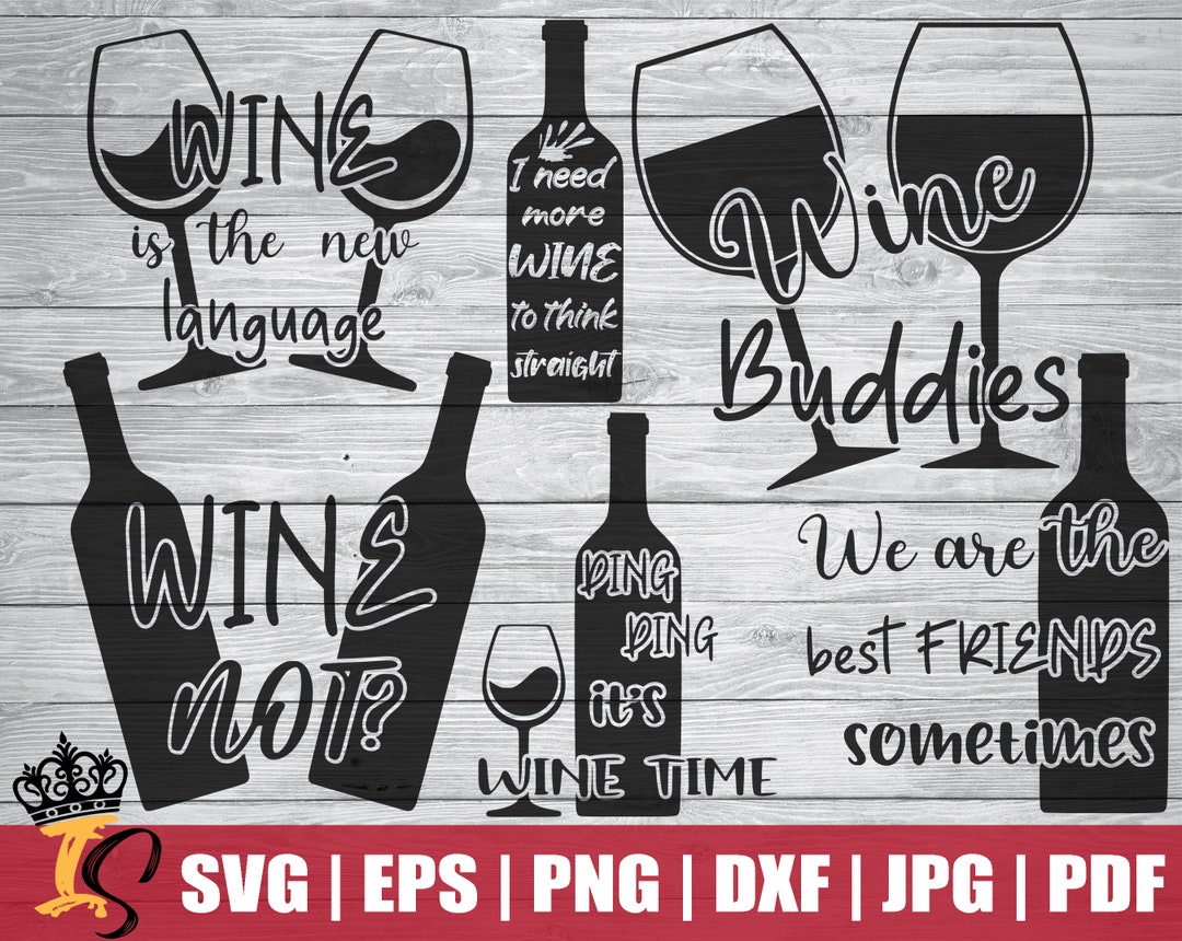 Wine Svg Bundle Comercial Use Instant Download Printable Vector Clip ...