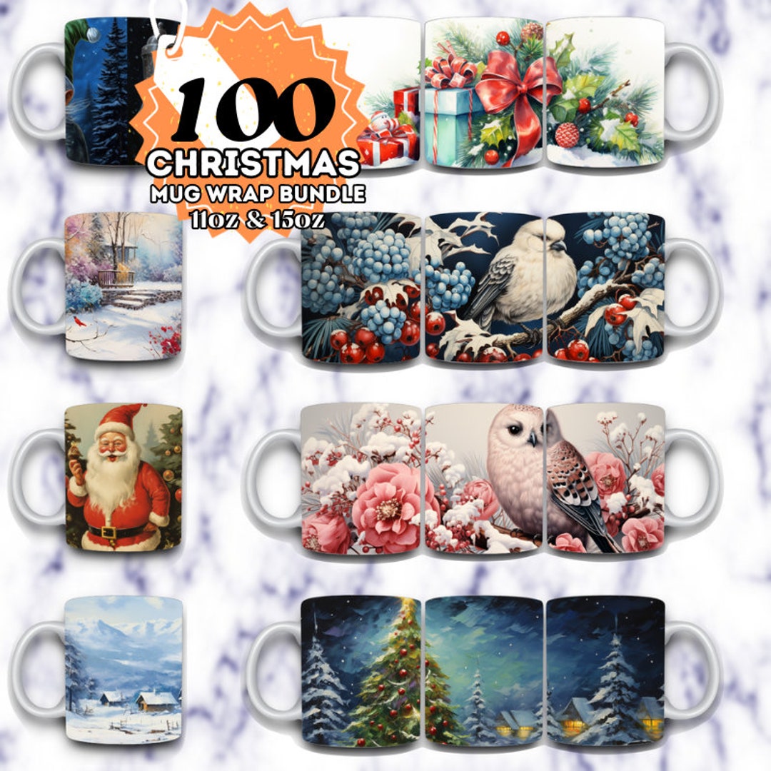 100 diseños de sublimación de paquete navideño de envoltura de - Etsy ...