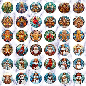 80 Christmas Ornament Sublimation Designs: Round PNG Bundle (digital ...