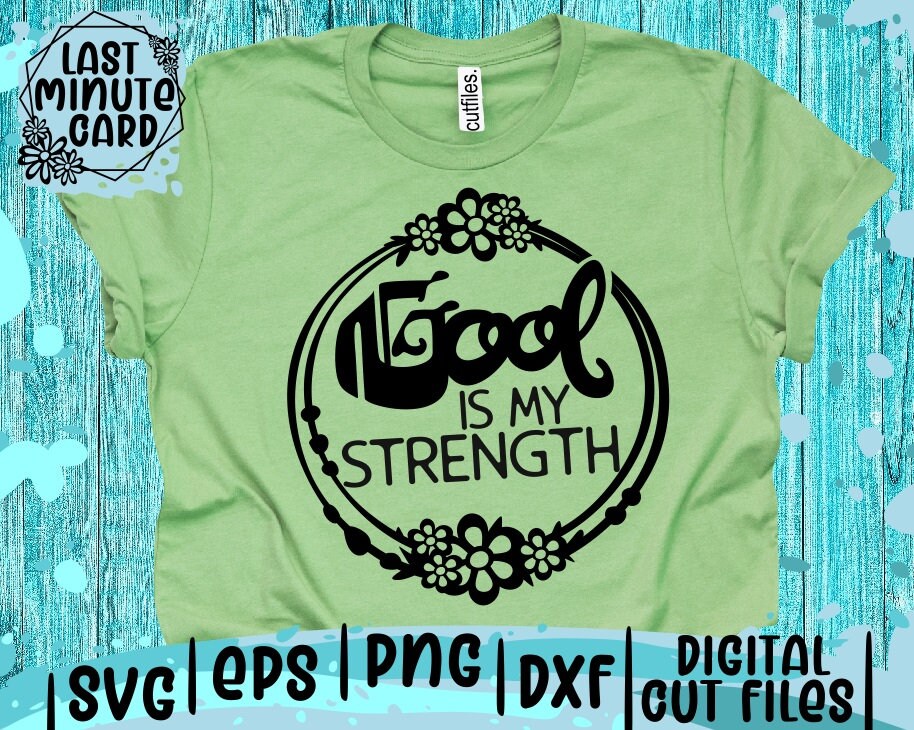 God is My Strength Svg Wreath Frame Svg Christian Quote Svg - Etsy