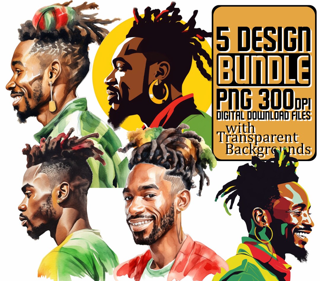 5x Black Man Clipart Bundle Sublimation Designs Beard Man - Etsy