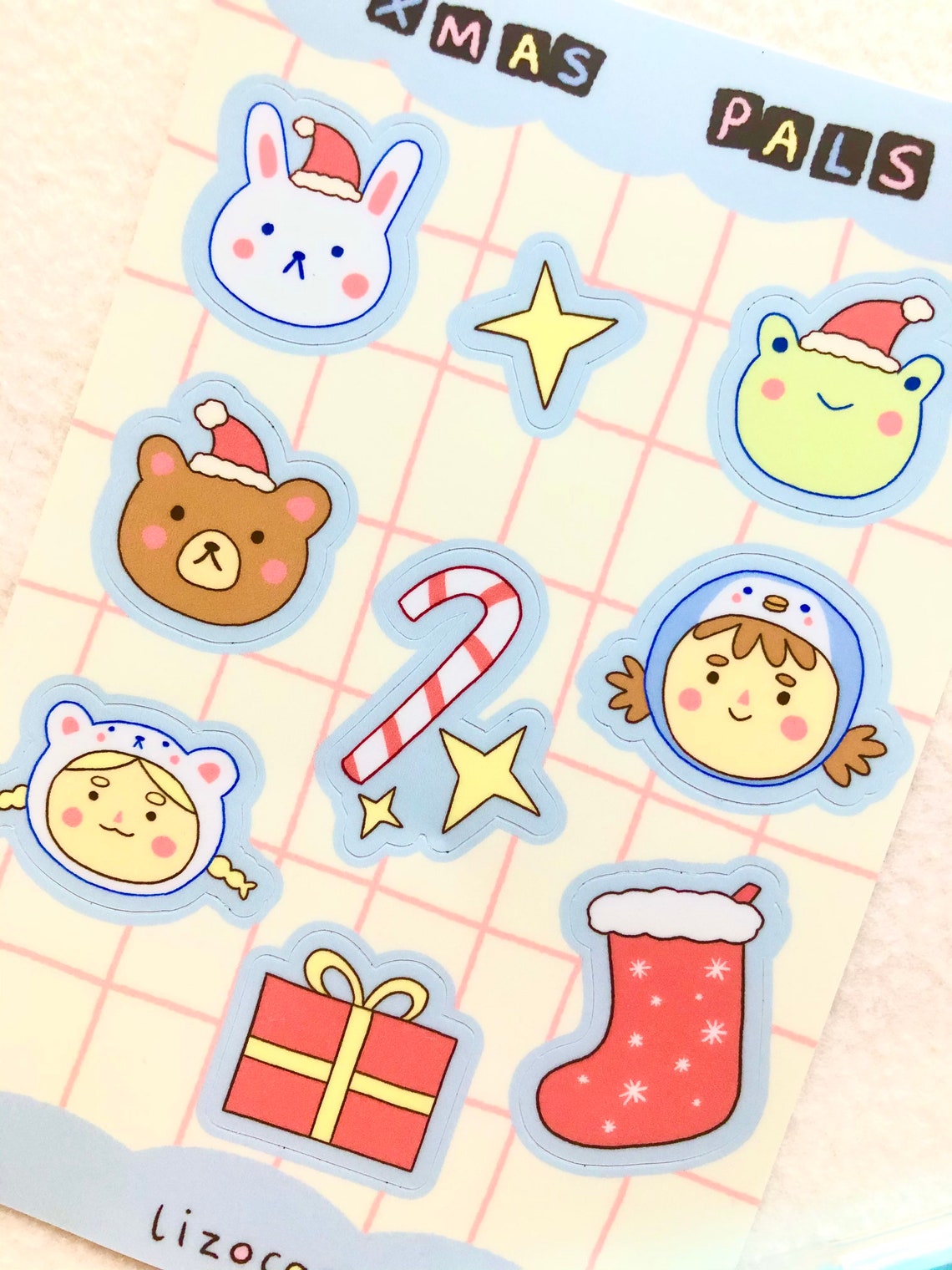 Christmas Pals Sticker Sheet | Christmas Animals Matte Vinyl A6 | Cute ...