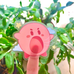 Kirby Clear Vinyl Sticker Cute Kawaii Nintendo Switch Kirby and the ...