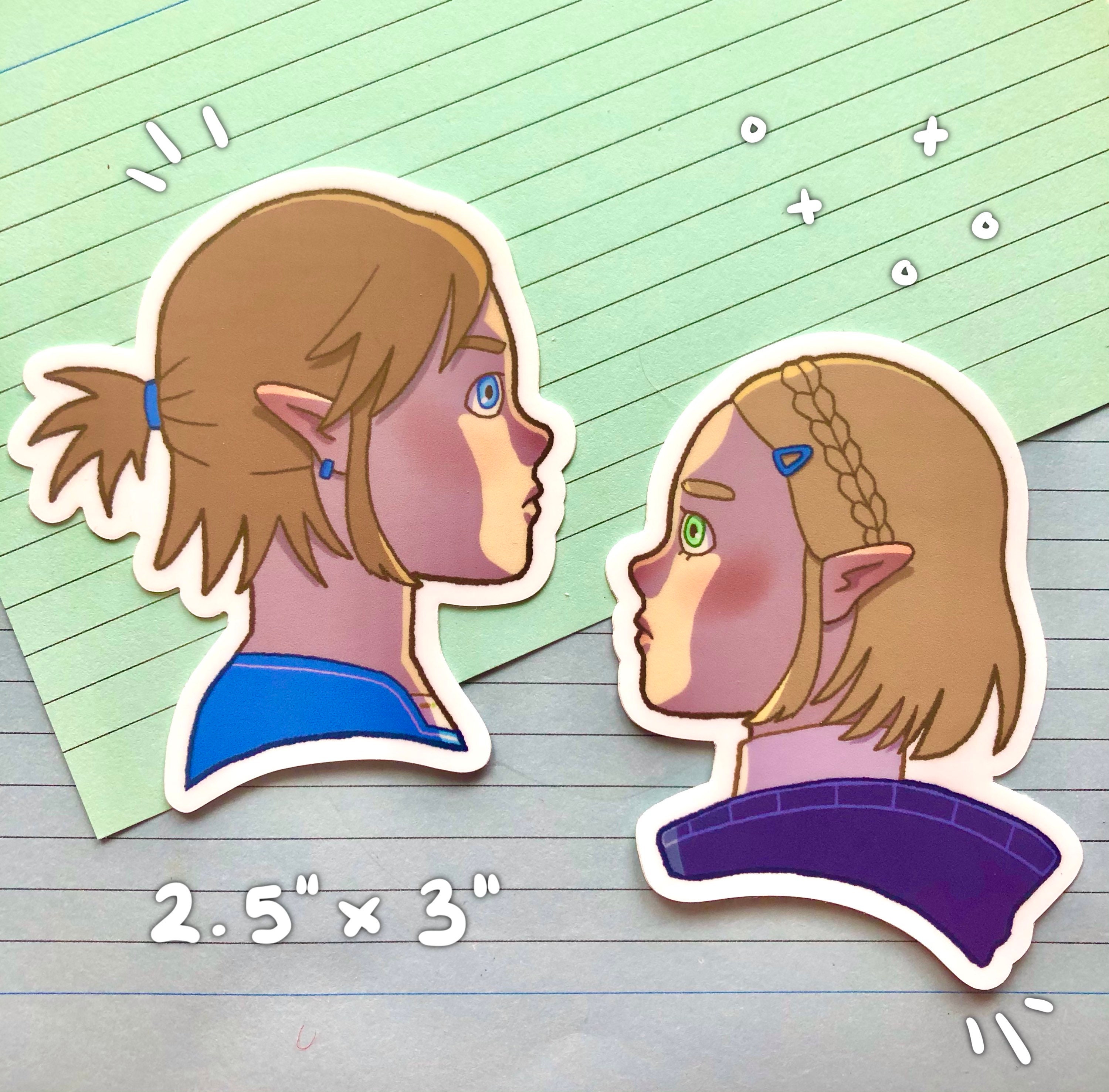 Link and Zelda BOTW Matte Vinyl Stickers | the Legend of Zelda Breath ...