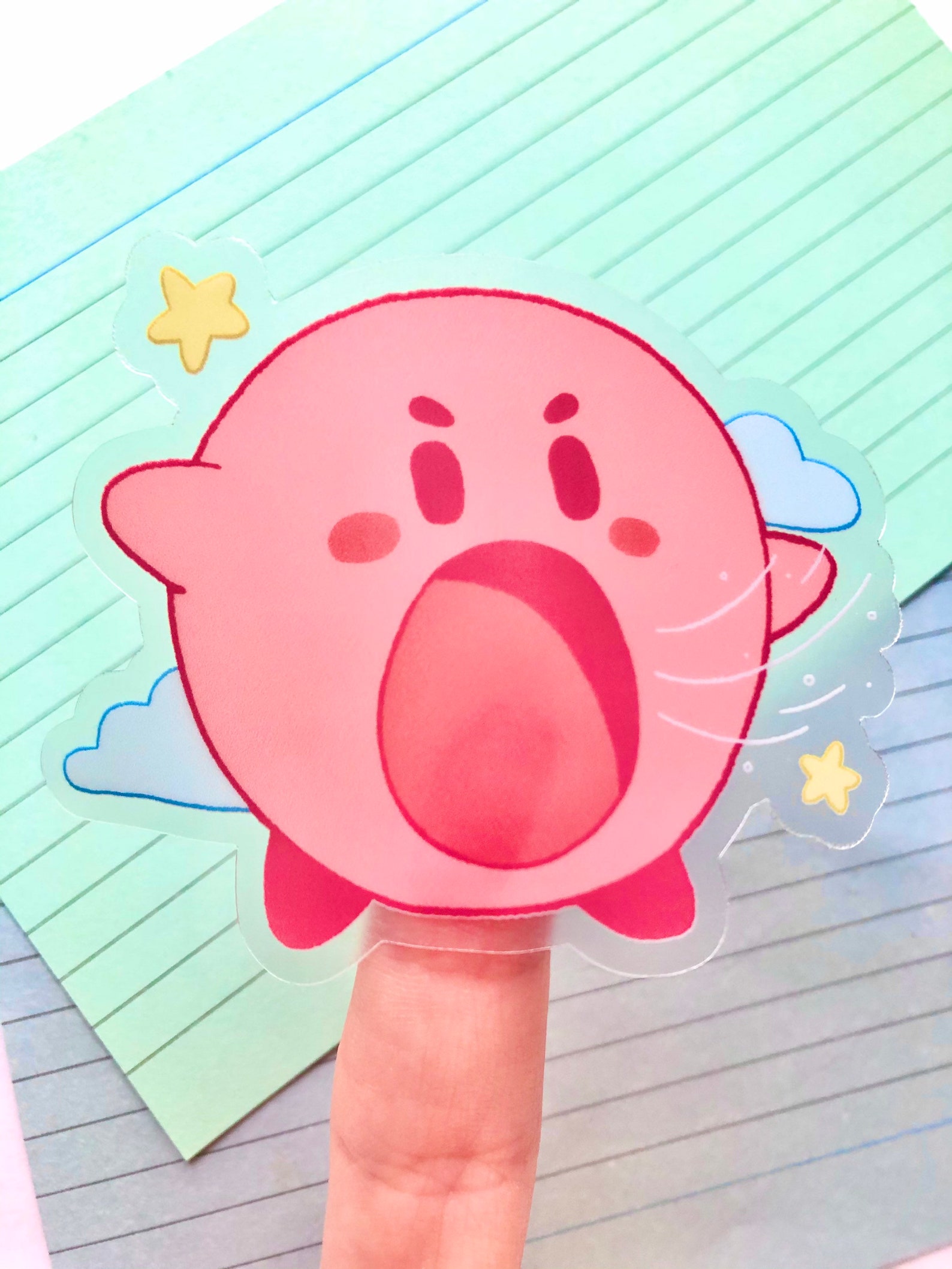 Kirby Clear Vinyl Sticker Cute Kawaii Nintendo Switch Kirby and the ...