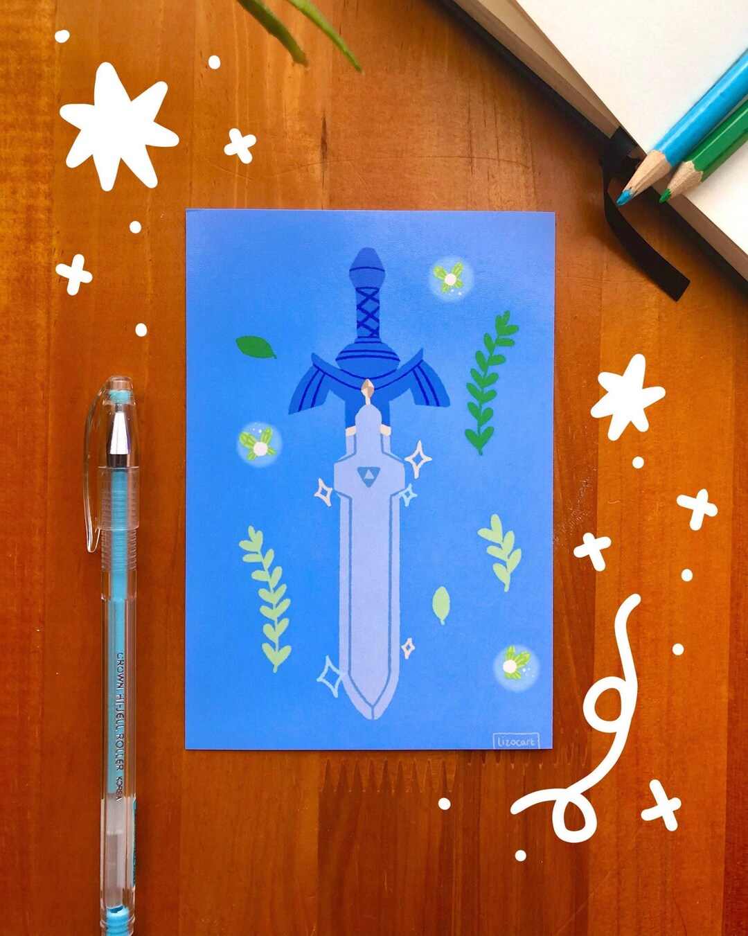 BOTW Master Sword Art Print Cute Kawaii A6 the Legend of - Etsy