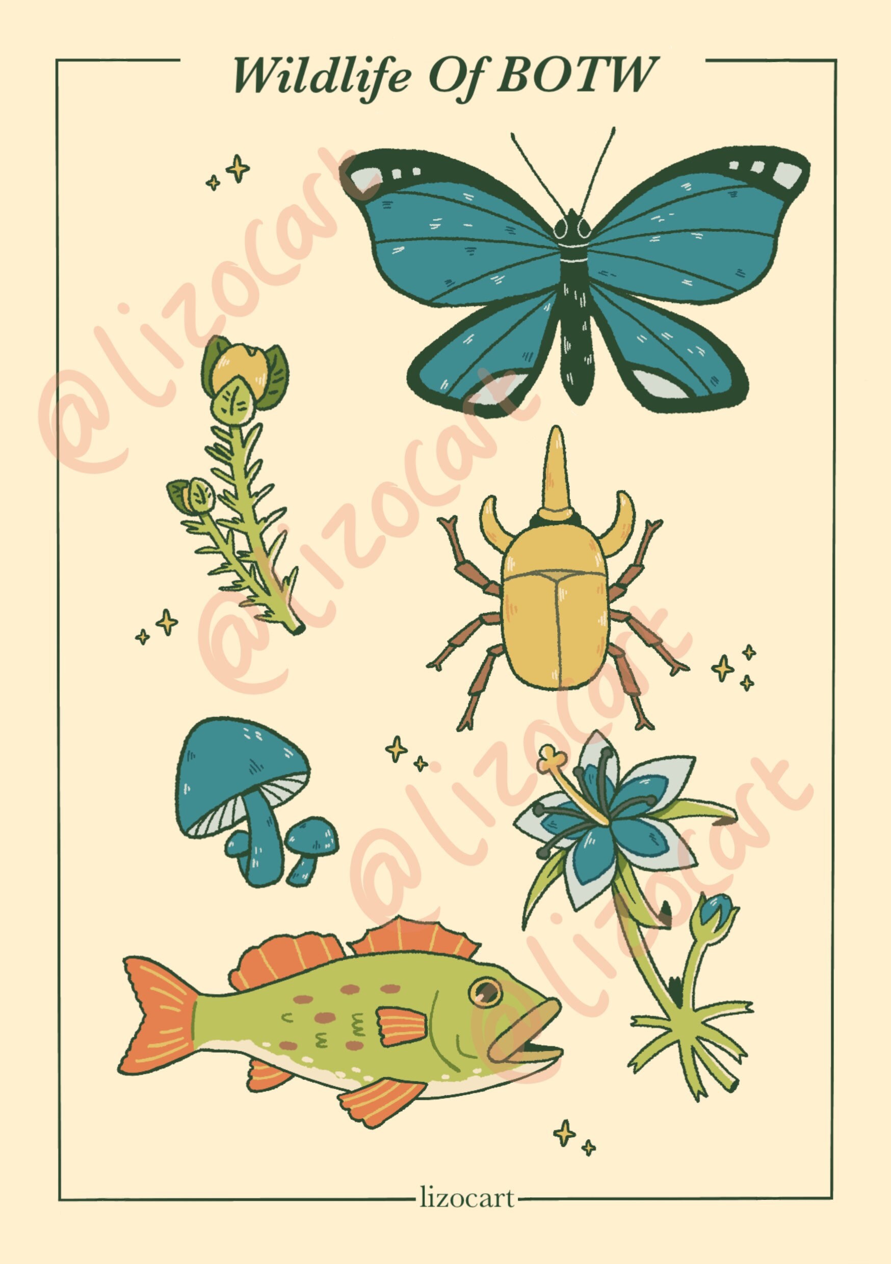 BOTW Botanical Art Print | the Legend of Zelda Breath of the Wild ...