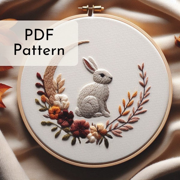 Bunny Embroidery Pattern - Etsy