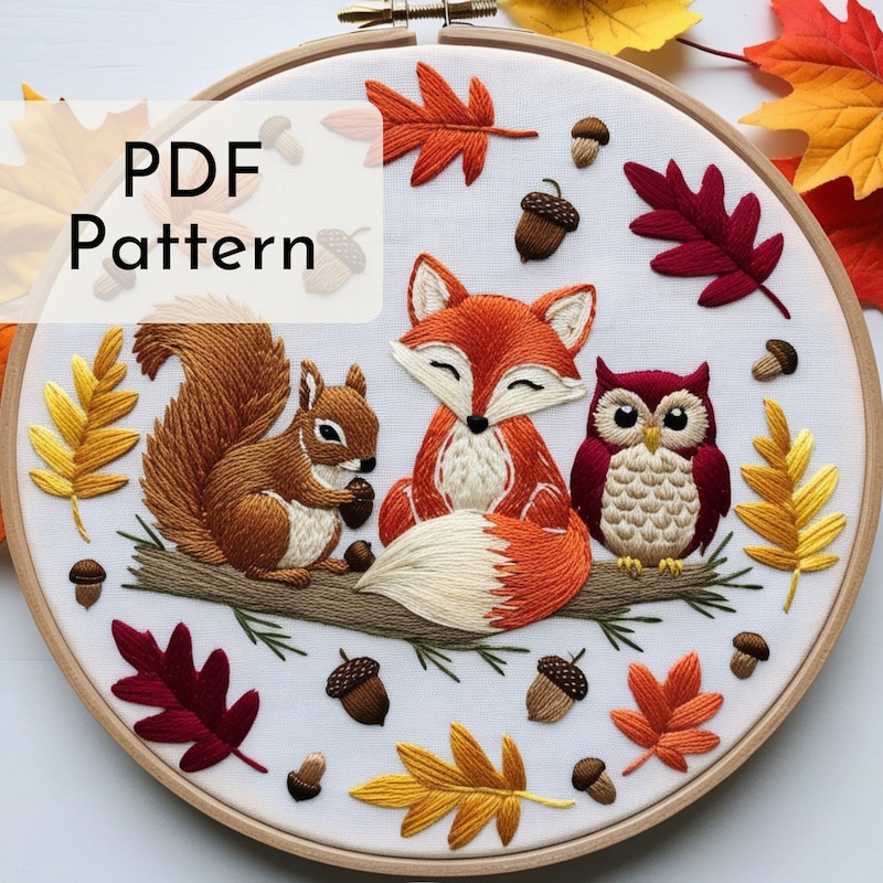 Fall Embroidery Pattern - Etsy