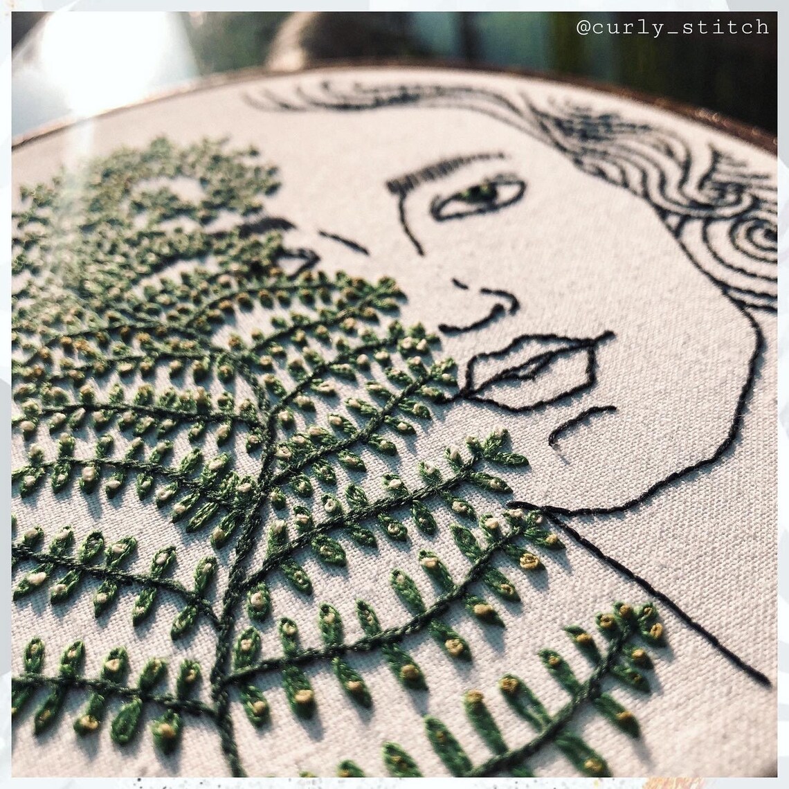 Fern Girl Hand Embroidery Pdf Pattern, Easy Bohemian Digital Tutorial ...