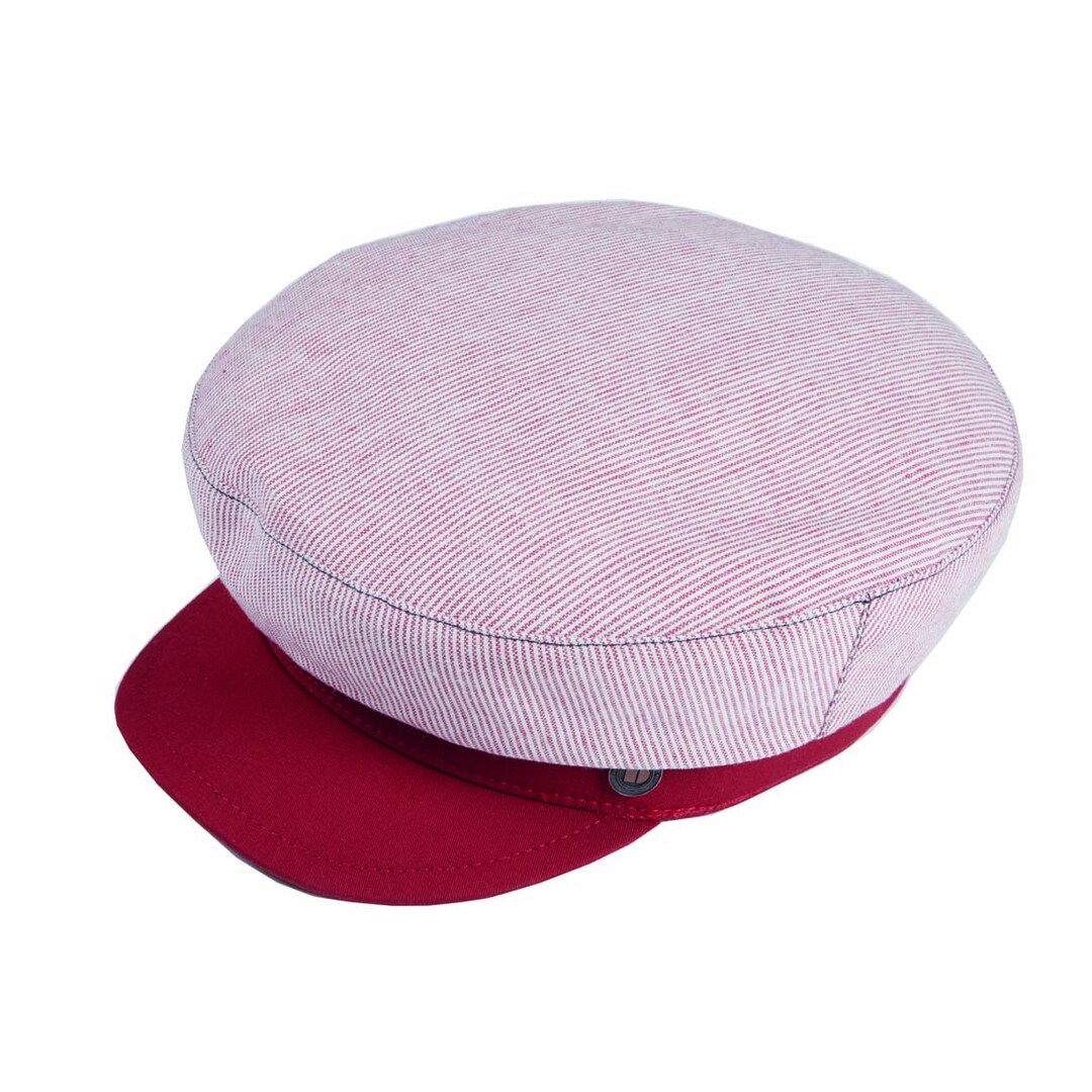 Luke Red Linen Summer Italian Sailor Cap Greek Fisherman's Cap - Etsy