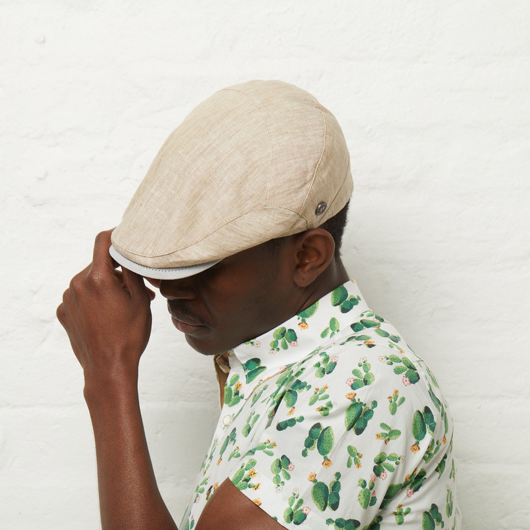Logan Beige Linen Summer Italian Flat Cap for Men - Etsy