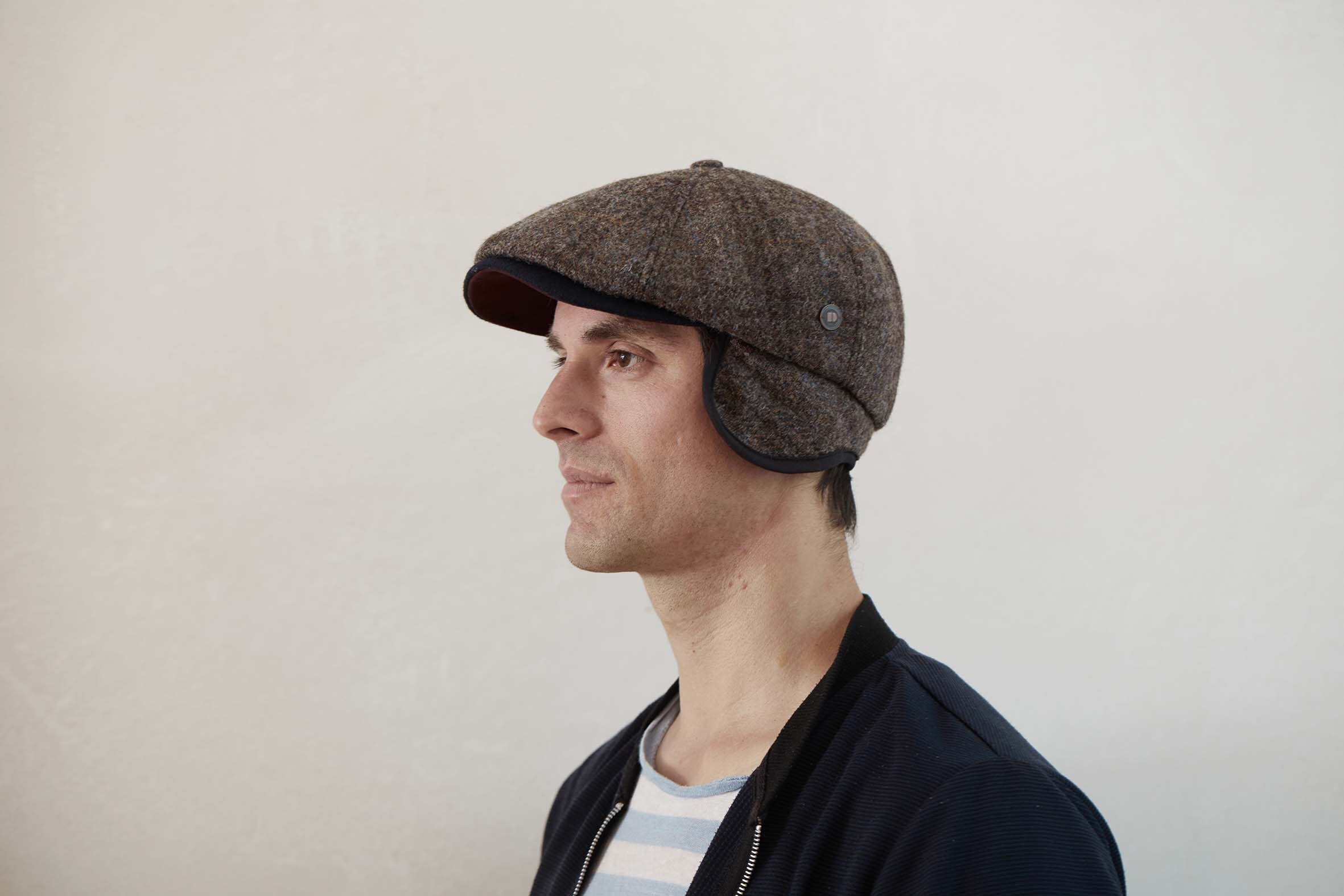 Dasmarca AARON Harris Tweed Cap With Earlaps - Frost - Etsy
