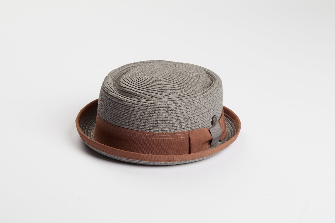 Dasmarca Rico Taupe Mod Skimpy Brim Summer Porkpie Hat - Etsy