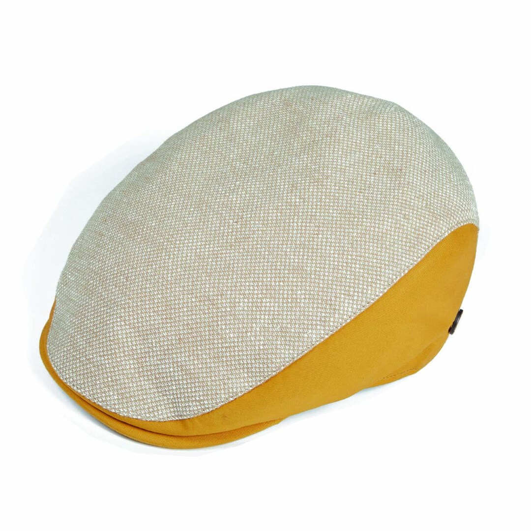 Ian Mustard Yellow Linen Cotton Summer Italian Flat Cap for Men - Etsy