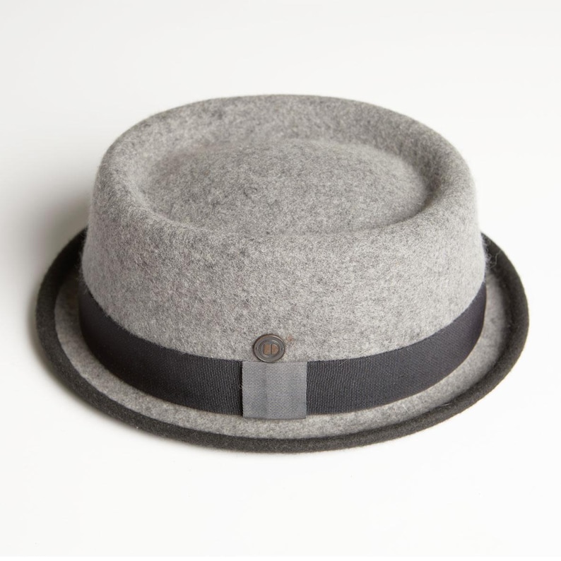 Tony Mod Style Gray Wool Felt Porkpie Hat - Etsy