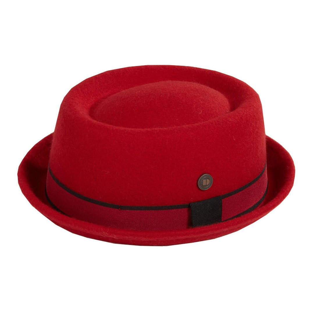 Dasmarca-leo-ruby-red Hat-felt Hat-porkpie Hat-dapper Hat-formal Hat ...