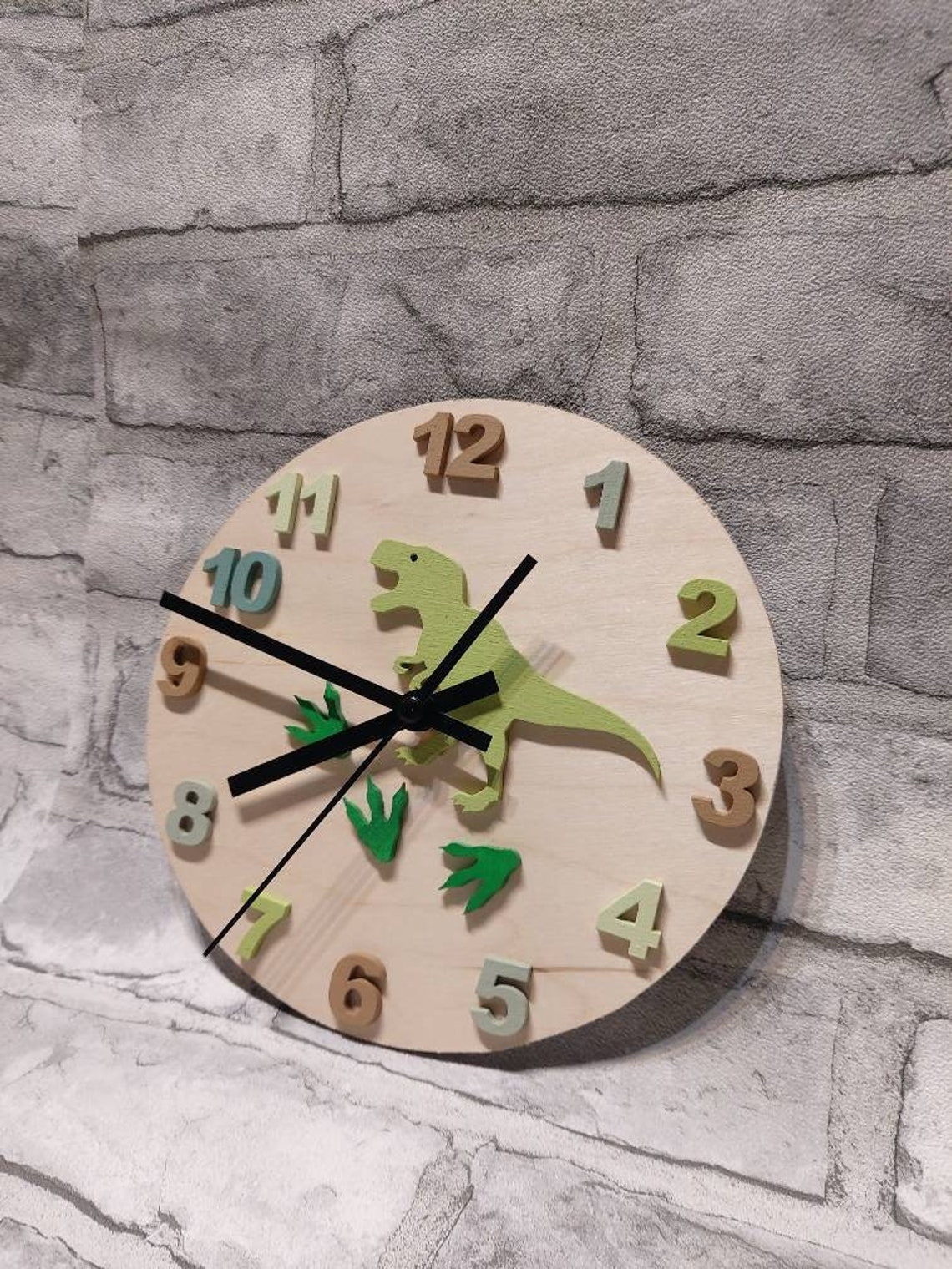 Wooden Dinosaur Clock Childrens Clock Gift Birthday - Etsy