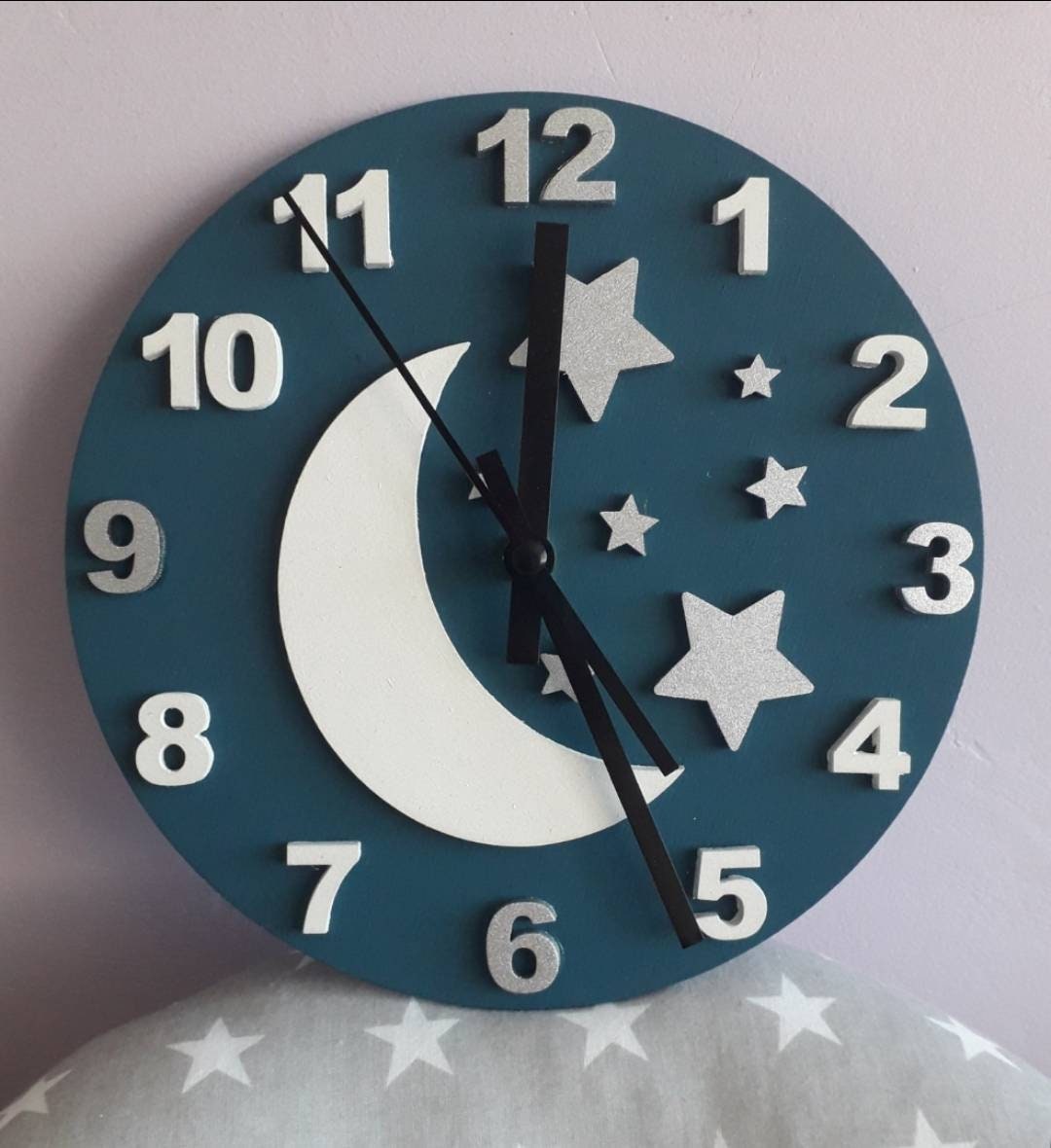 Childrens Moon & Star Clock - Etsy