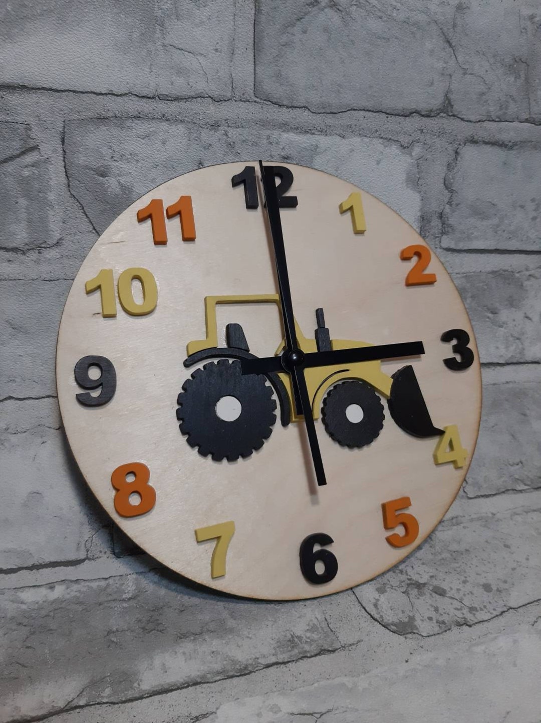 Digger Childrens Wall Clock. Boys Bedroom Decor - Etsy
