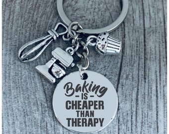 Pie and Rolling Pin Keychain K143 Baker Gift Pie Keychain Pastry Chef ...
