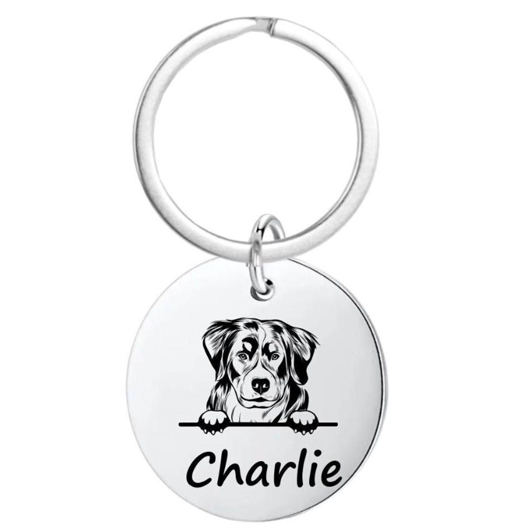 Bernese Mountain Dog Gifts ,personalize Keychain, Custom Engraved Dog ...