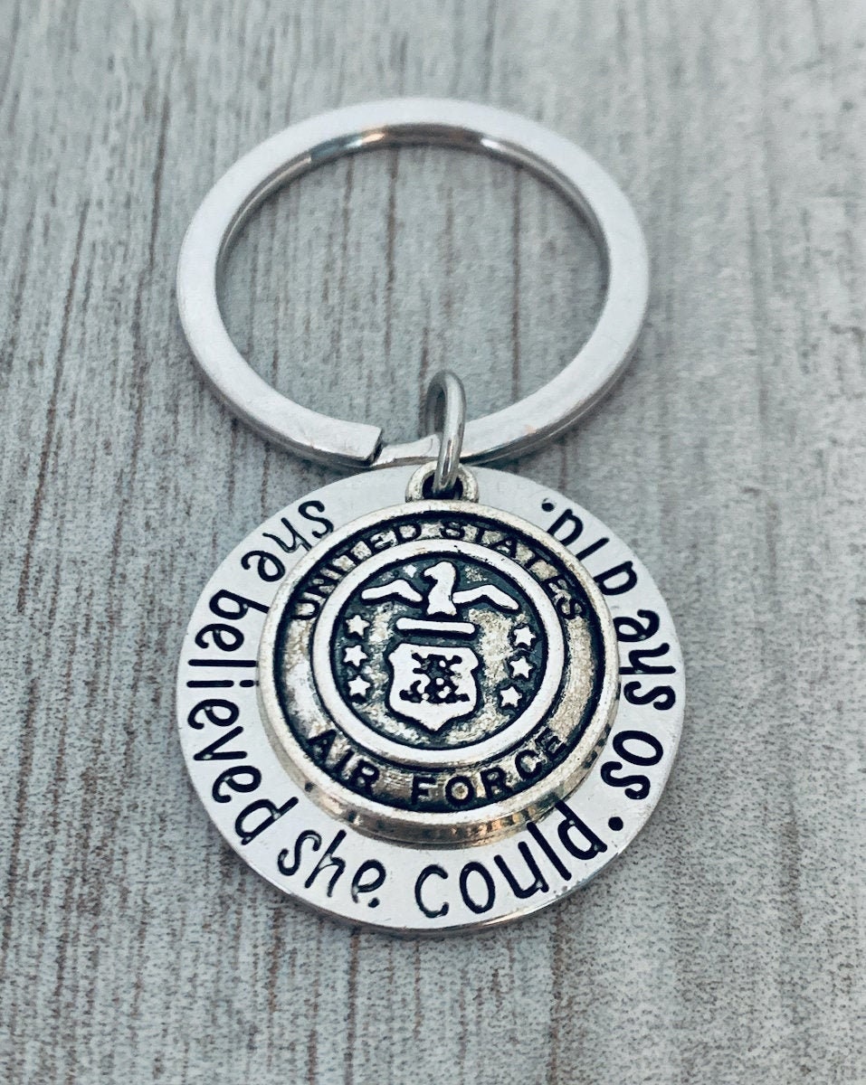 US Air Force Keychain Gift for Air Force She Believed She | Etsy