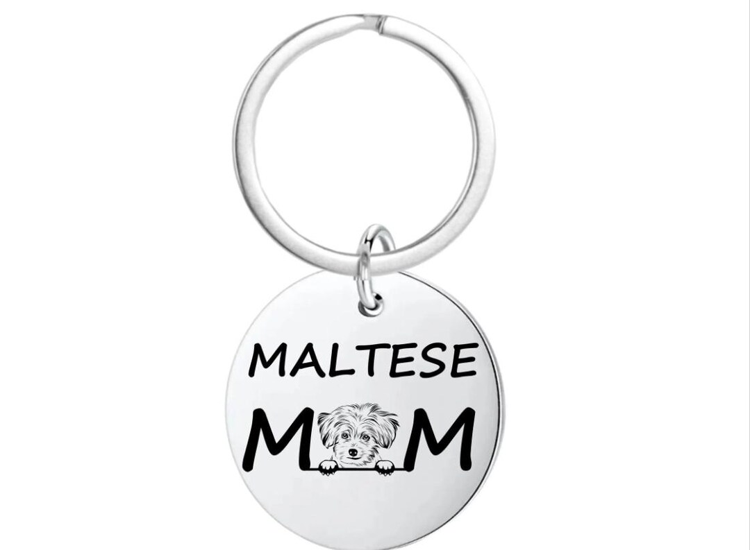 Maltese Dog Gifts, Maltese Dog Keychain, Maltese Dog Mom, Maltese Dog ...
