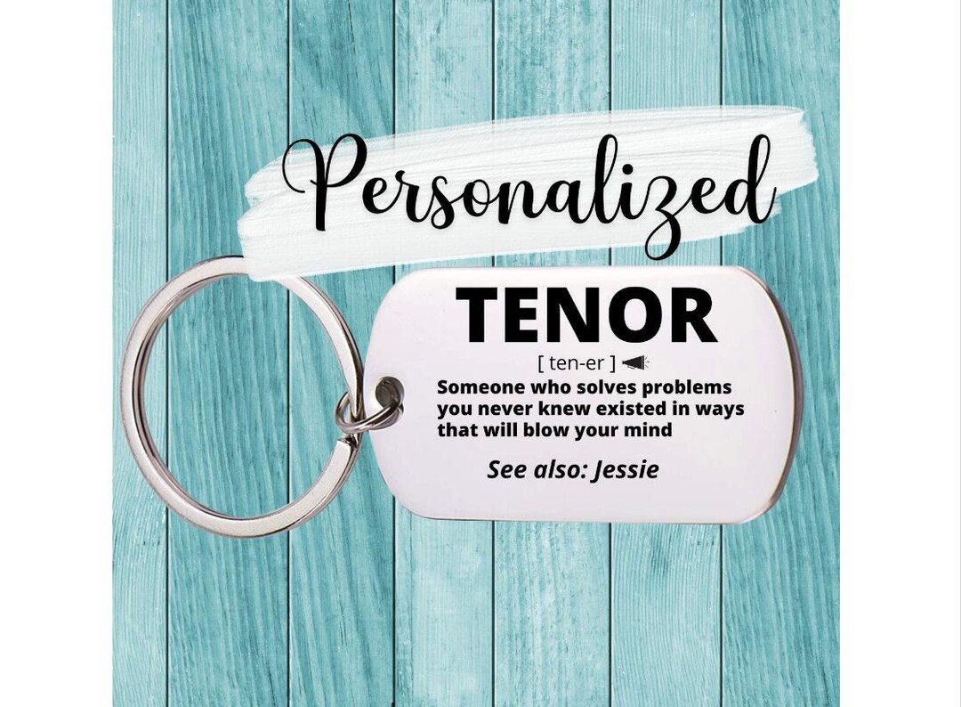 Tenor Gift, Stainless Steel Engraved Keychain for Women and Men, Thank ...