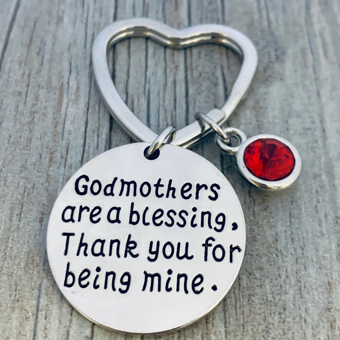 Personalized Godmother Keychain With Birthstone, Gift for Godmother ...