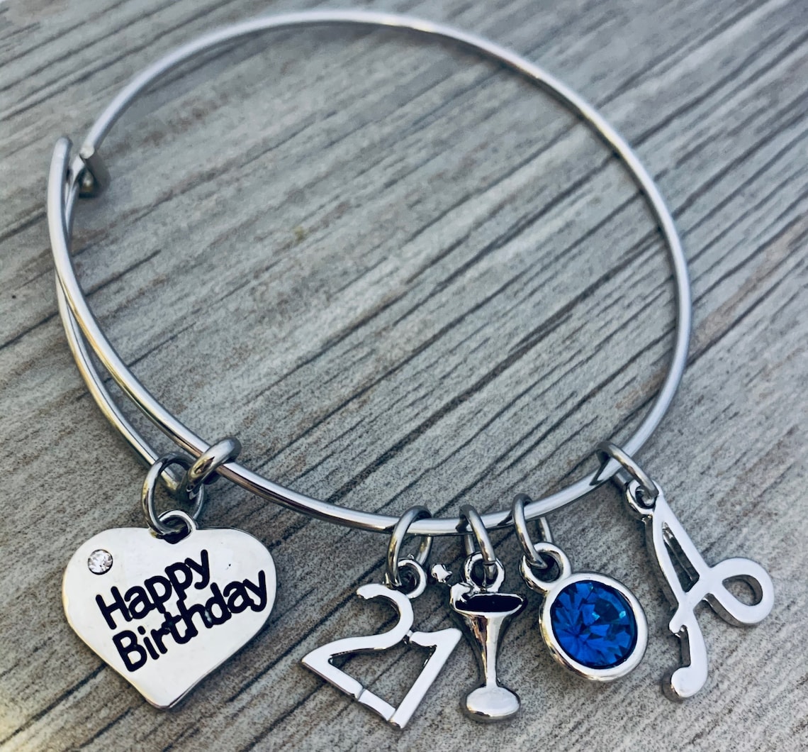 Personalized 21st Birthday Bracelet for Women Twenty First | Etsy