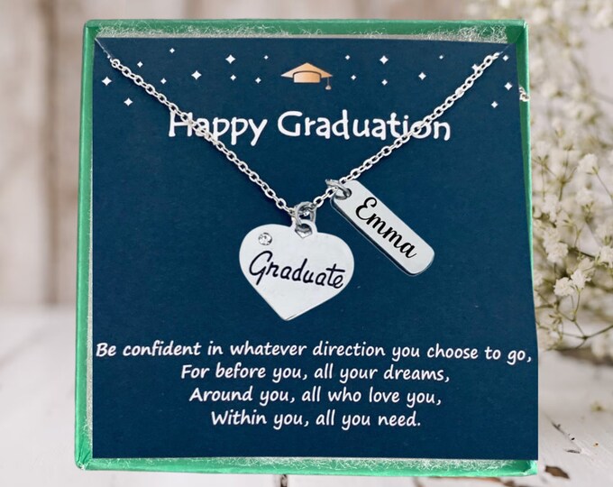 Graduation Necklace, Graduation Gift, Graduation Jewelry, Class of 2022 ...