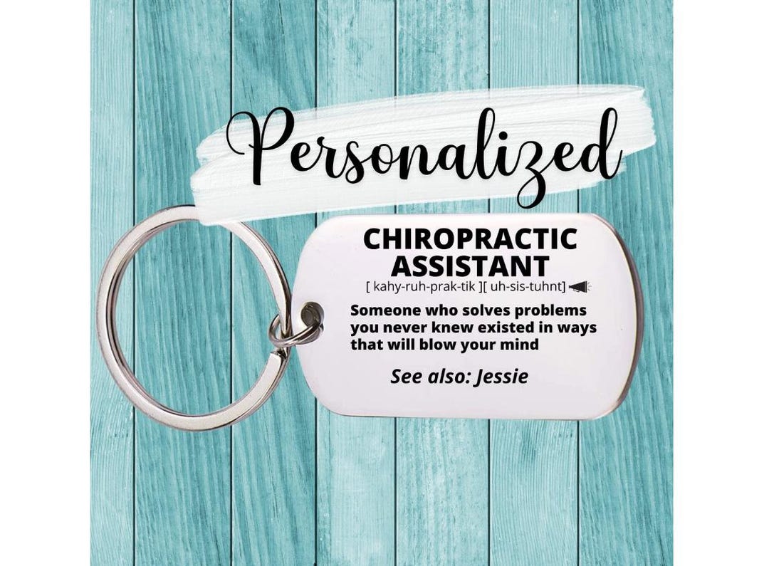 Chiropractic Assistant Gift, Stainless Steel Engraved Keychain for ...