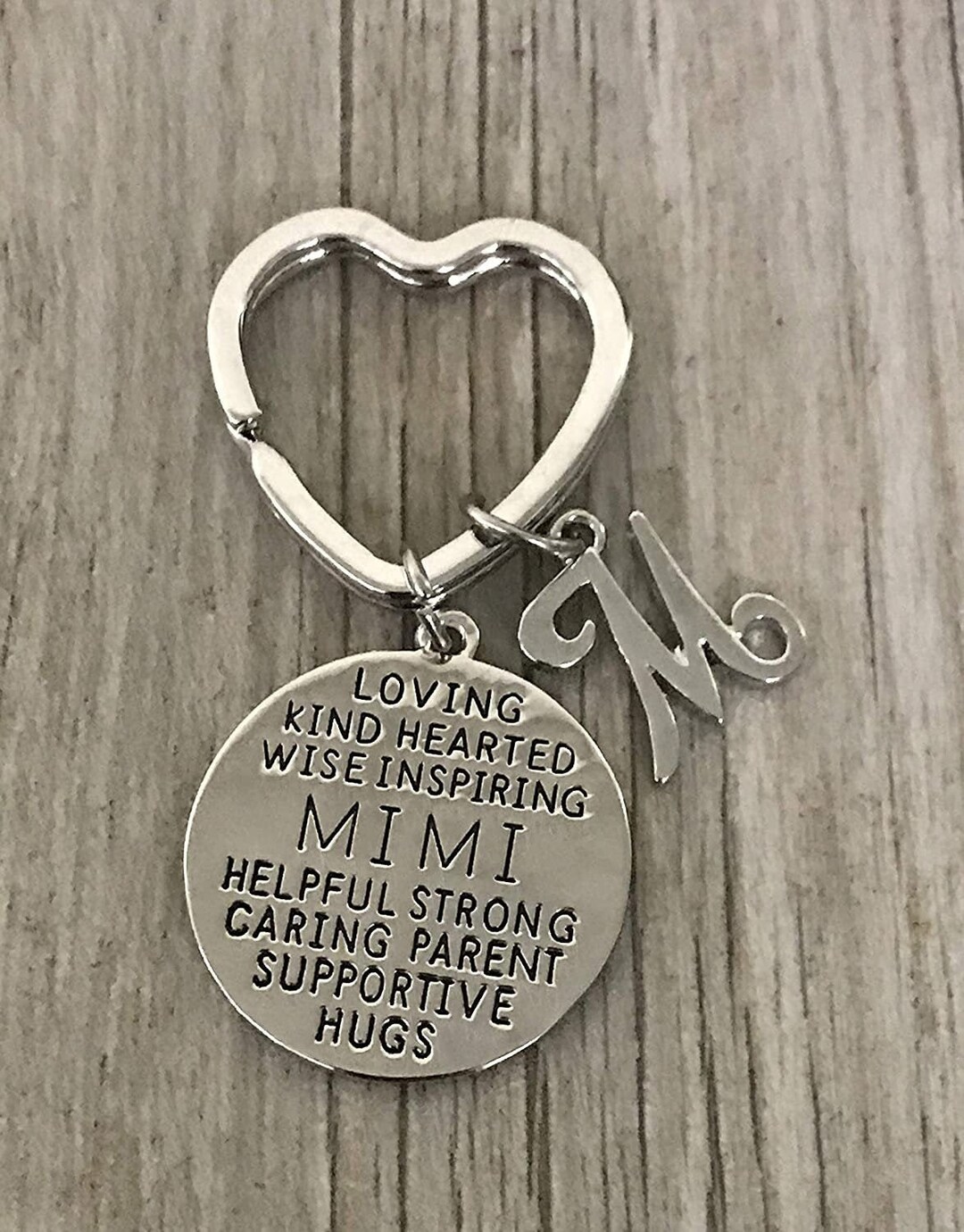 Personalized Mimi Keychain With Letter Charm, Mimi Keychain, Mimi Gift ...