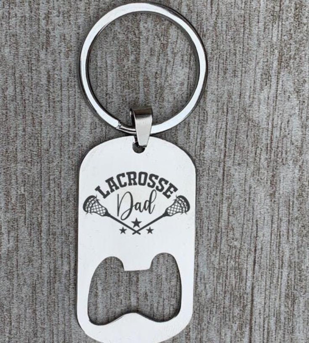Lacrosse Dad Keychain, Stainless Steel Dad Key Chain, Dad Gift, Father ...