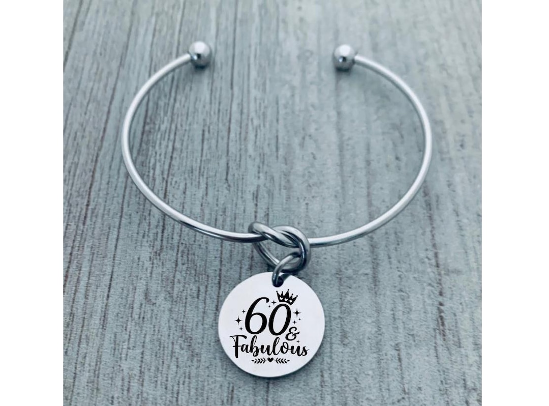 60th Birthday Bracelet, Fab & 60th Birthday Knot Bracelet Gift for ...