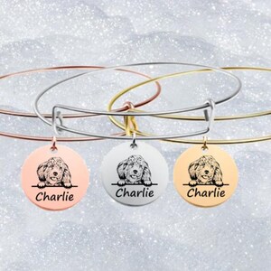 Cockapoo Gifts ,personalized Charm Necklace Custom Name Engraved Dog ...
