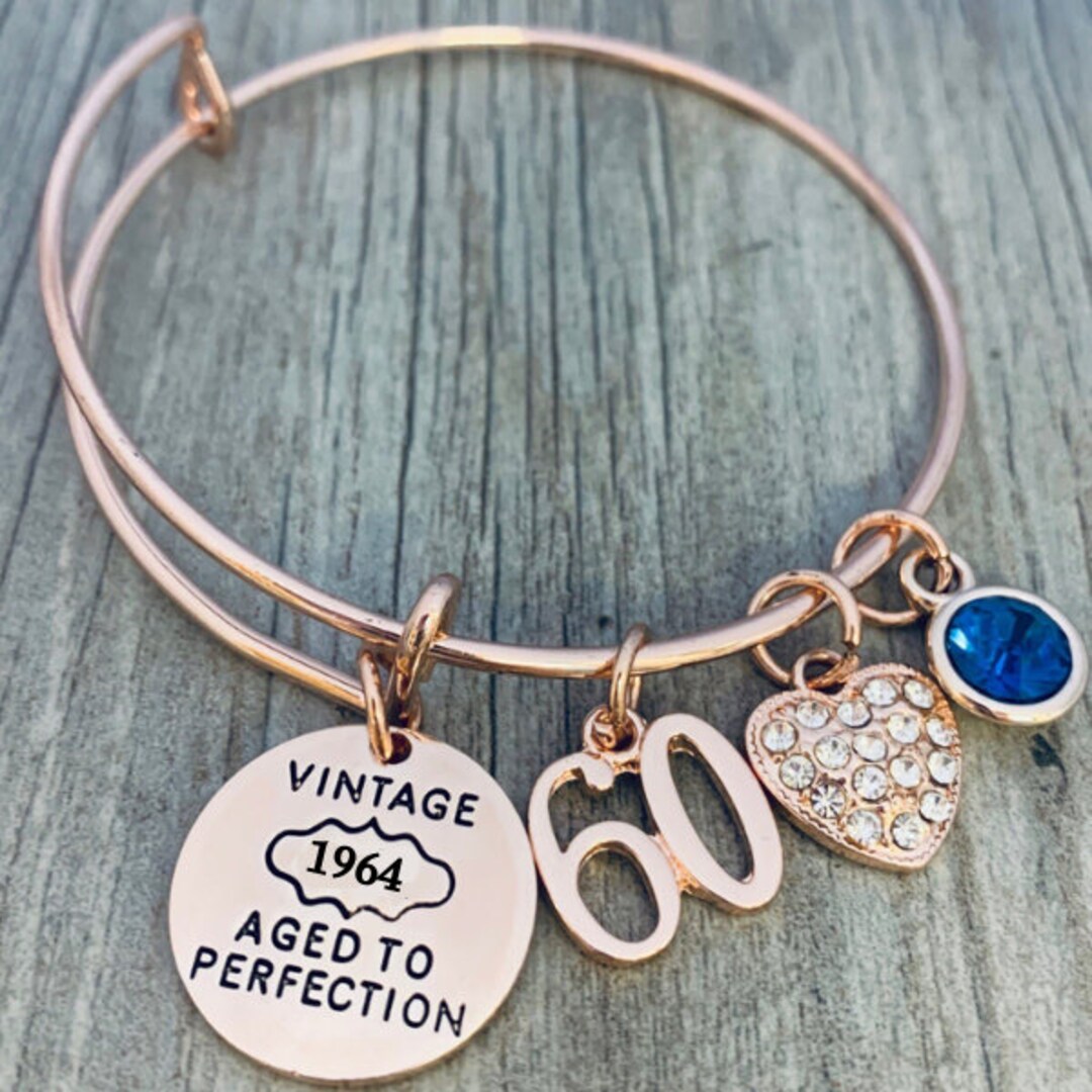 Personalized 60th Birthday Gift, 1964 Vintage Birthday Bracelet ...