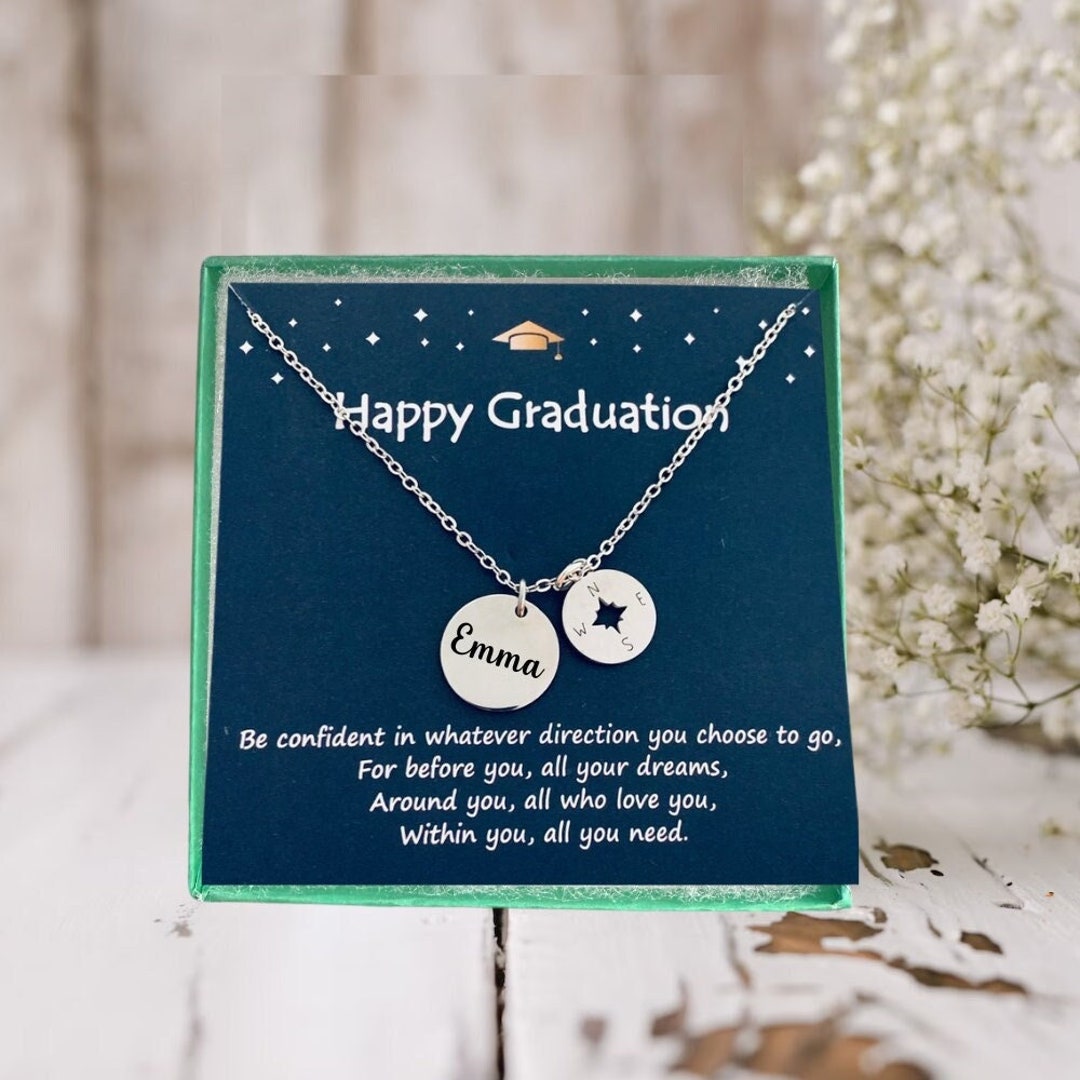Personalized Graduation Compass Necklace, Graduation Gift, Graduation ...