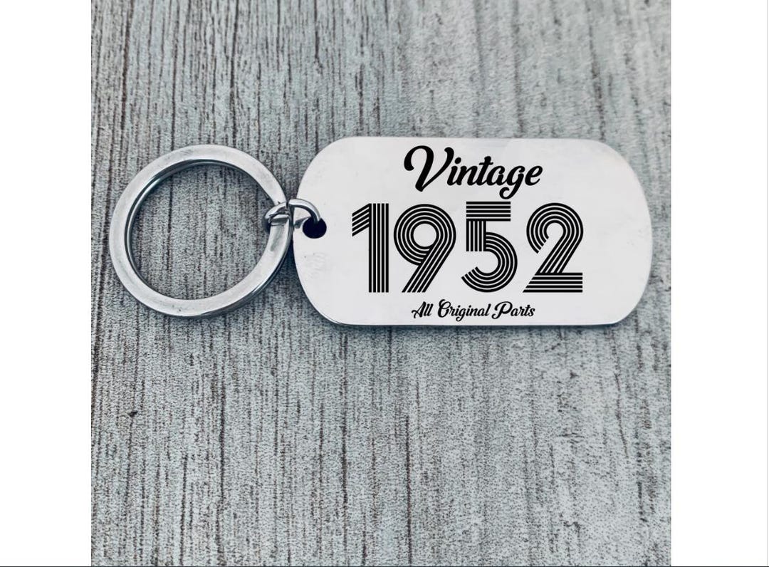 Personalized 70th Birthday Keychain, Vintage 1954 Aged to Perfection ...