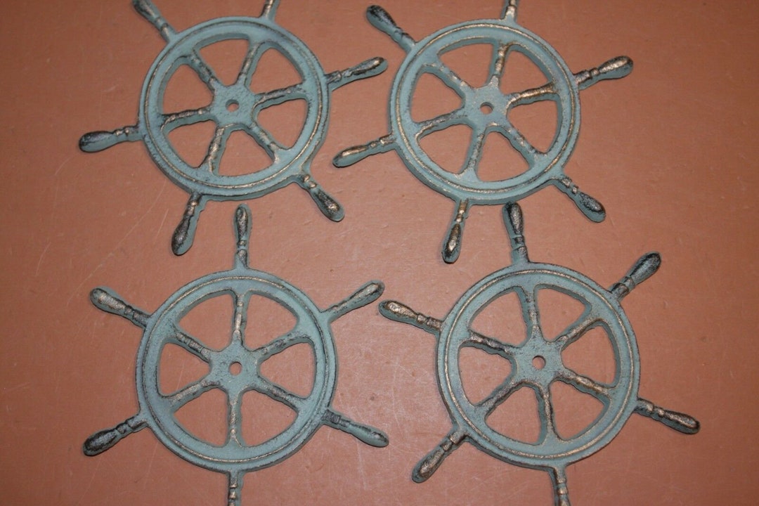 Mariner Home Decor Ships Wheel Gift Set Antique Look Helm Wall Plaques ...