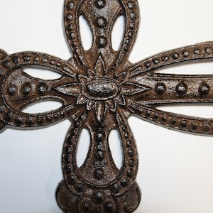 Large Decorative Wall Mounted Cross Cast Iron Cross Wall Decor Rustic ...