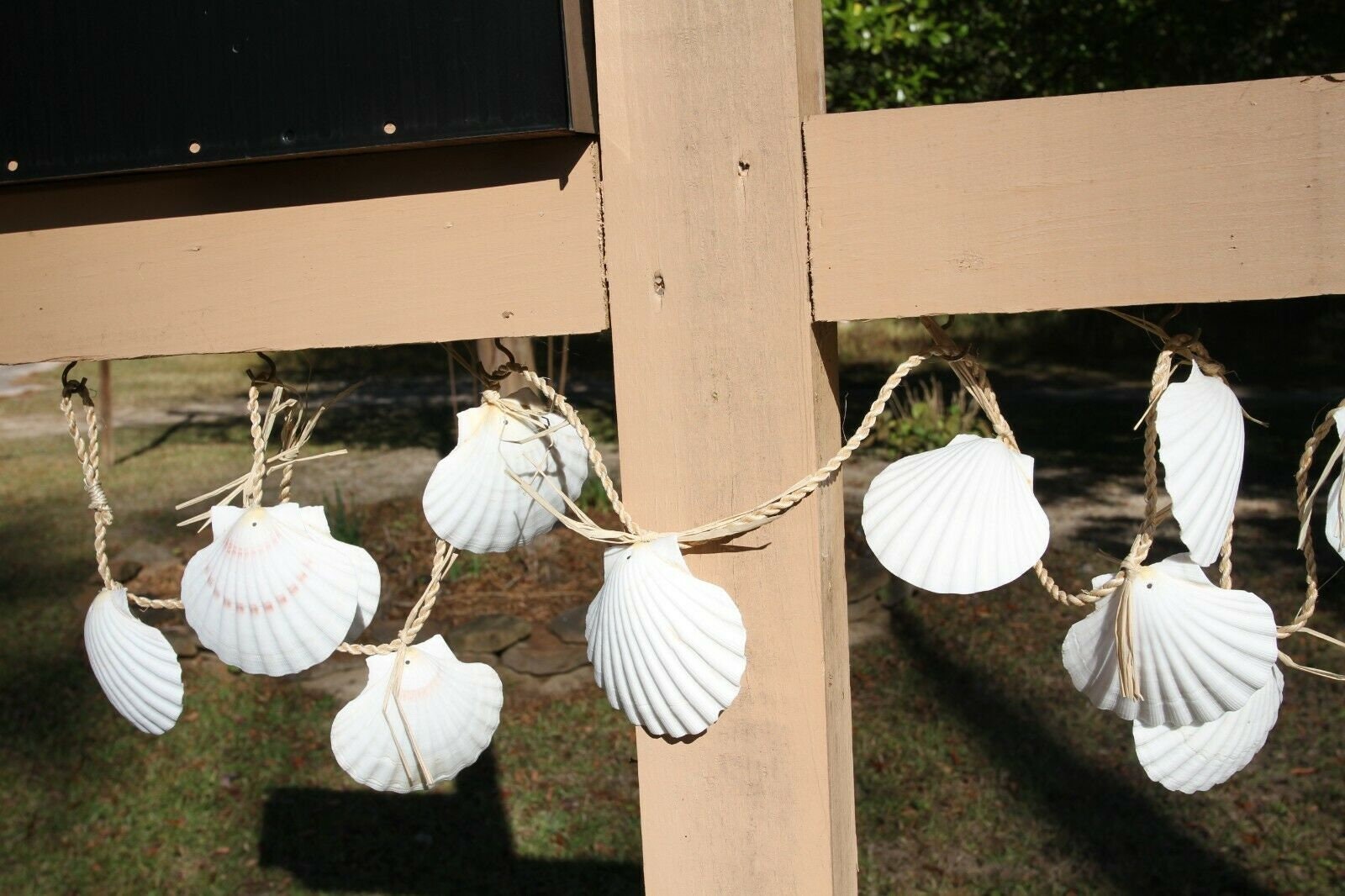 Seashell Mailbox Post Decor Large Garland Natural Handmade - Etsy