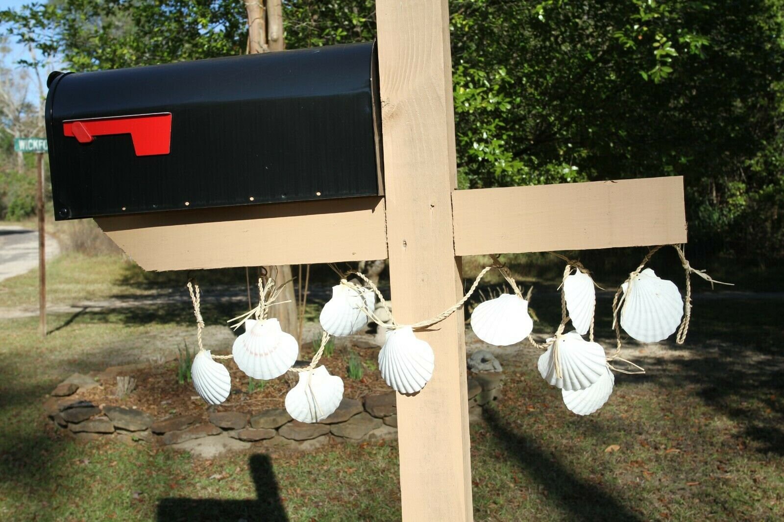 Seashell Mailbox Post Decor Large Garland Natural Handmade - Etsy